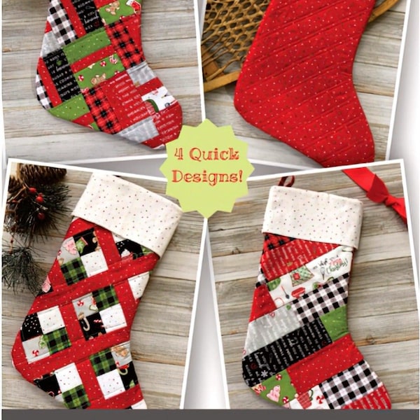 Scrappy Mini Stocking PDF Sewing Pattern; Christmas Decoration; Holiday Decor; Festive Stocking ...