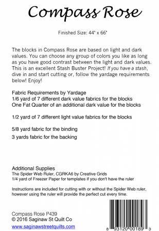 Compass Rose is a Light and Dark Quilt Pattern to Create - Etsy