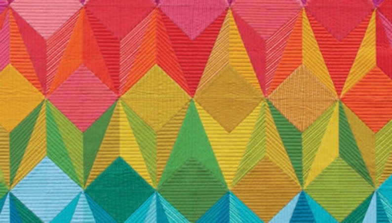 Aura Foundation Paper Piecing Pattern, a Super Colorful Ombre Quilt ...