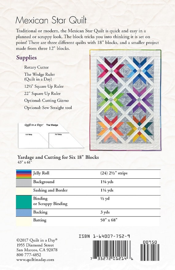 Printable Mexican Star Quilt Pattern Trailing Star Quilt Pattern PDF