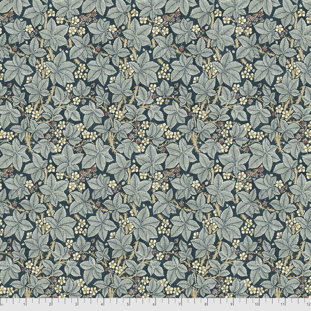The Original Morris & Co. From Free Spirit Fabrics - Bramble - Indigo ...