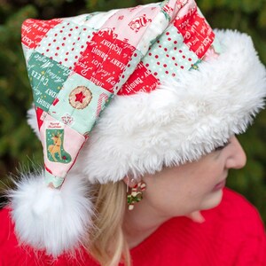 Snowbound Quilted Santa Hat Pattern by Melissa Mortenson, DIY Santa ...