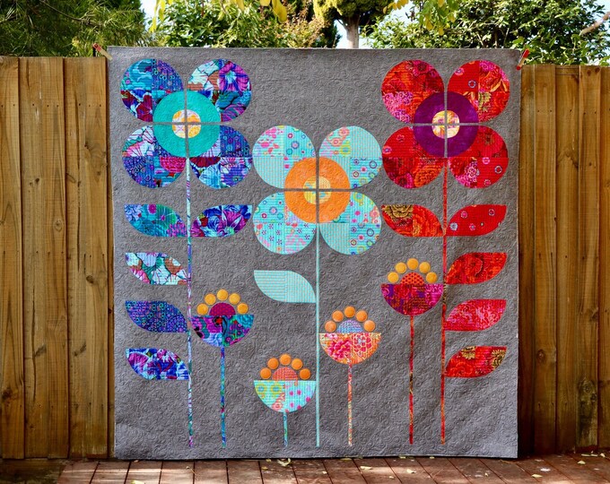 Blossoming Garden Quilt Pattern is a Fun Modern Floral Quilt You Can ...