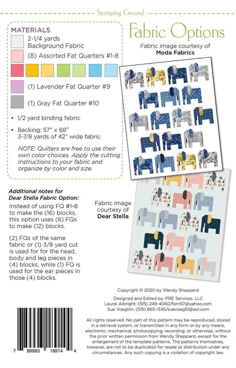 Stomping Ground Quilt Pattern by Wendy Sheppard - Cute Elephant Quilt ...