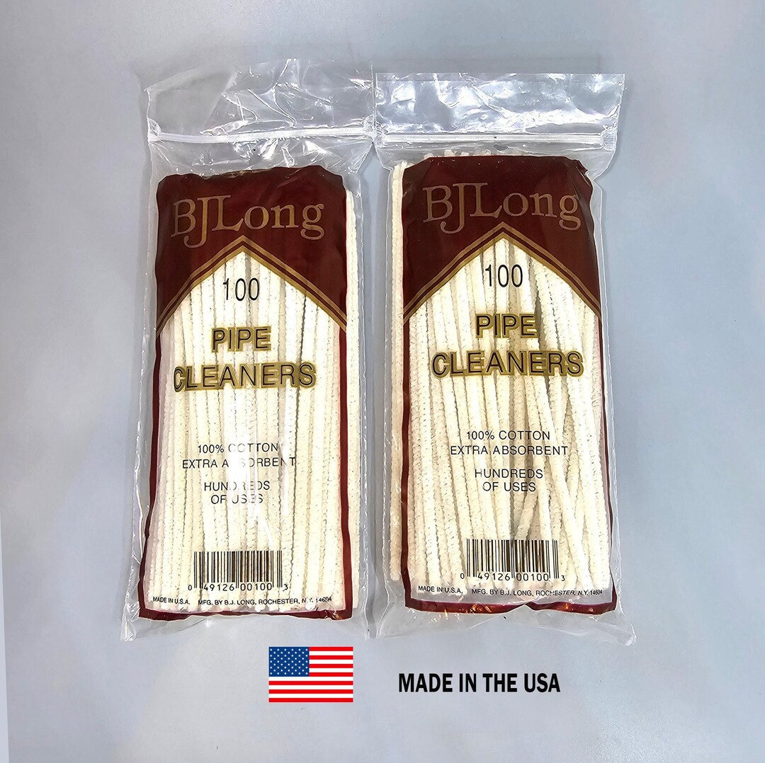 2 Pack BJ LONG 100% COTTON Extra Absorbent Pipe Cleaners 2 Packages of ...