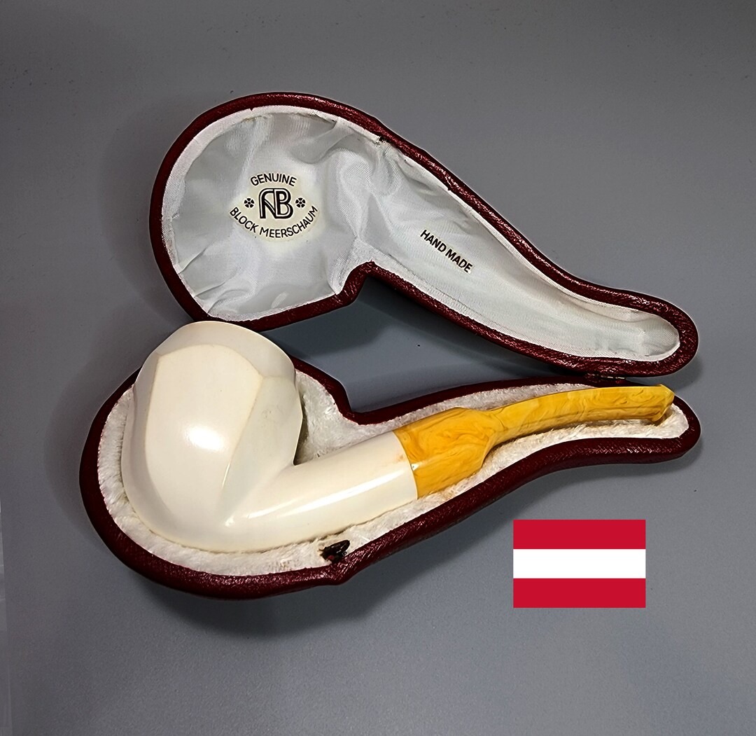 ANDREAS BAUER Genuine Block Meerschaum: W Case! 70's-80's Austrian ...