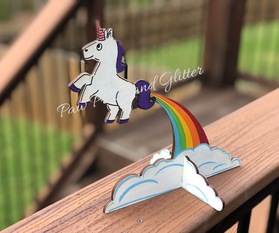 3D Unicorn With Rainbow Set SVG Laser Cut Glowforge Files 3 - Etsy