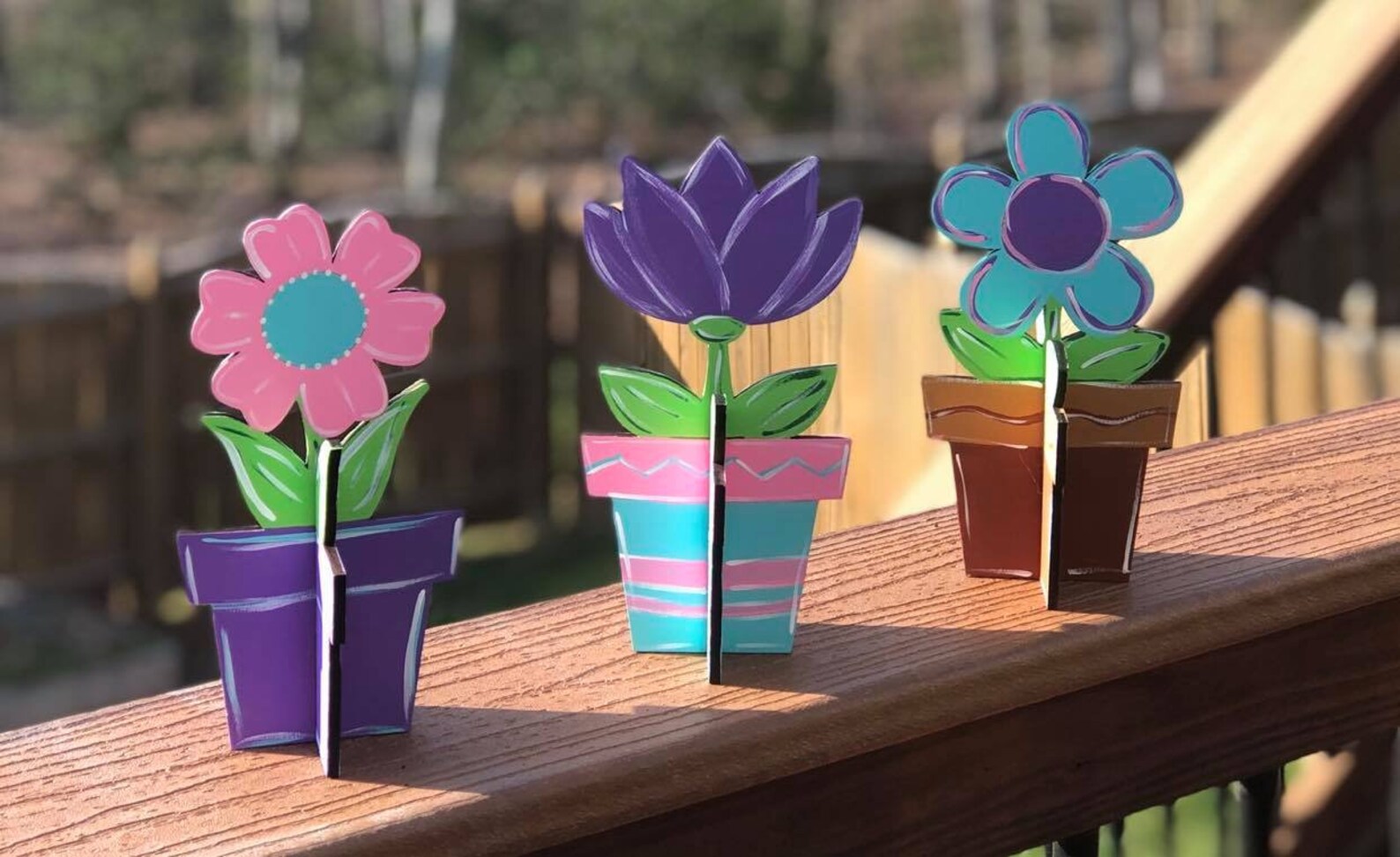 3D Flower Pot Set Shelf Sitter, Daisy Tulip Gardenia, SVG Laser Cut ...