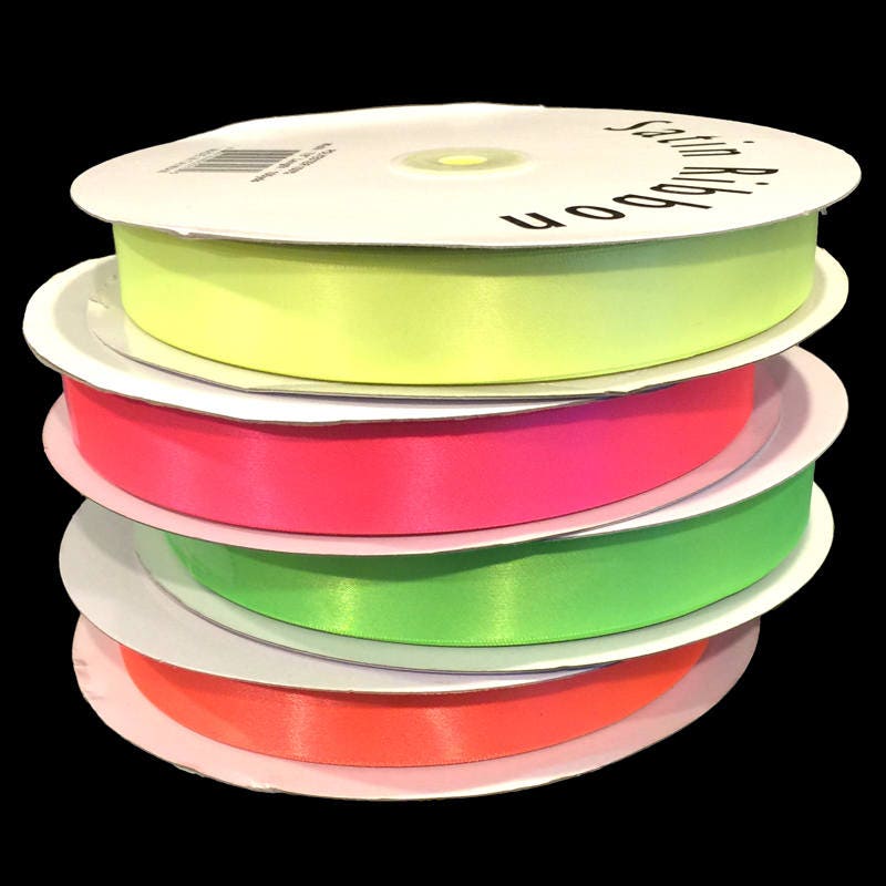 7/8 Neon Satin Single-faced Ribbon - Etsy