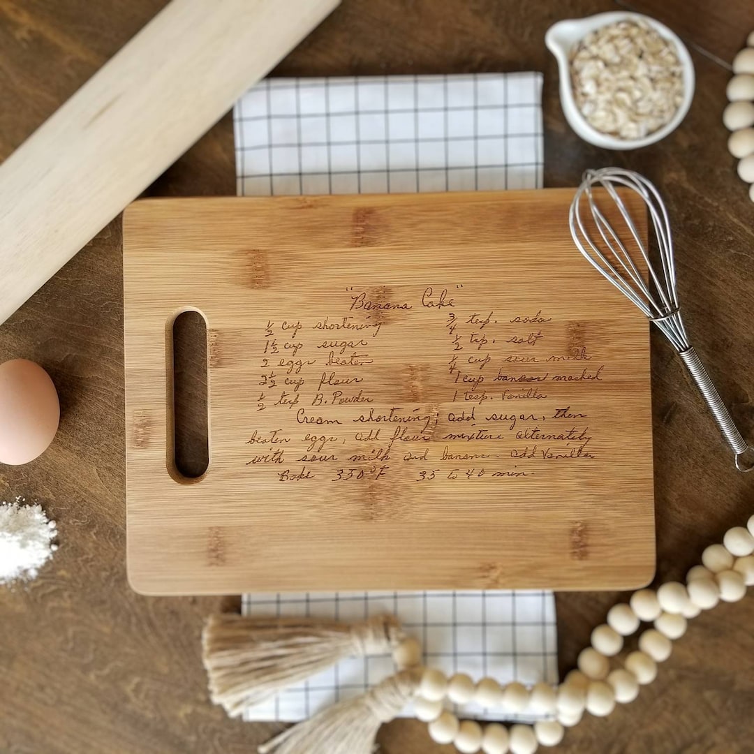 Personalized Recipe Cutting Board: Engraved Handwritten Bamboo - Etsy