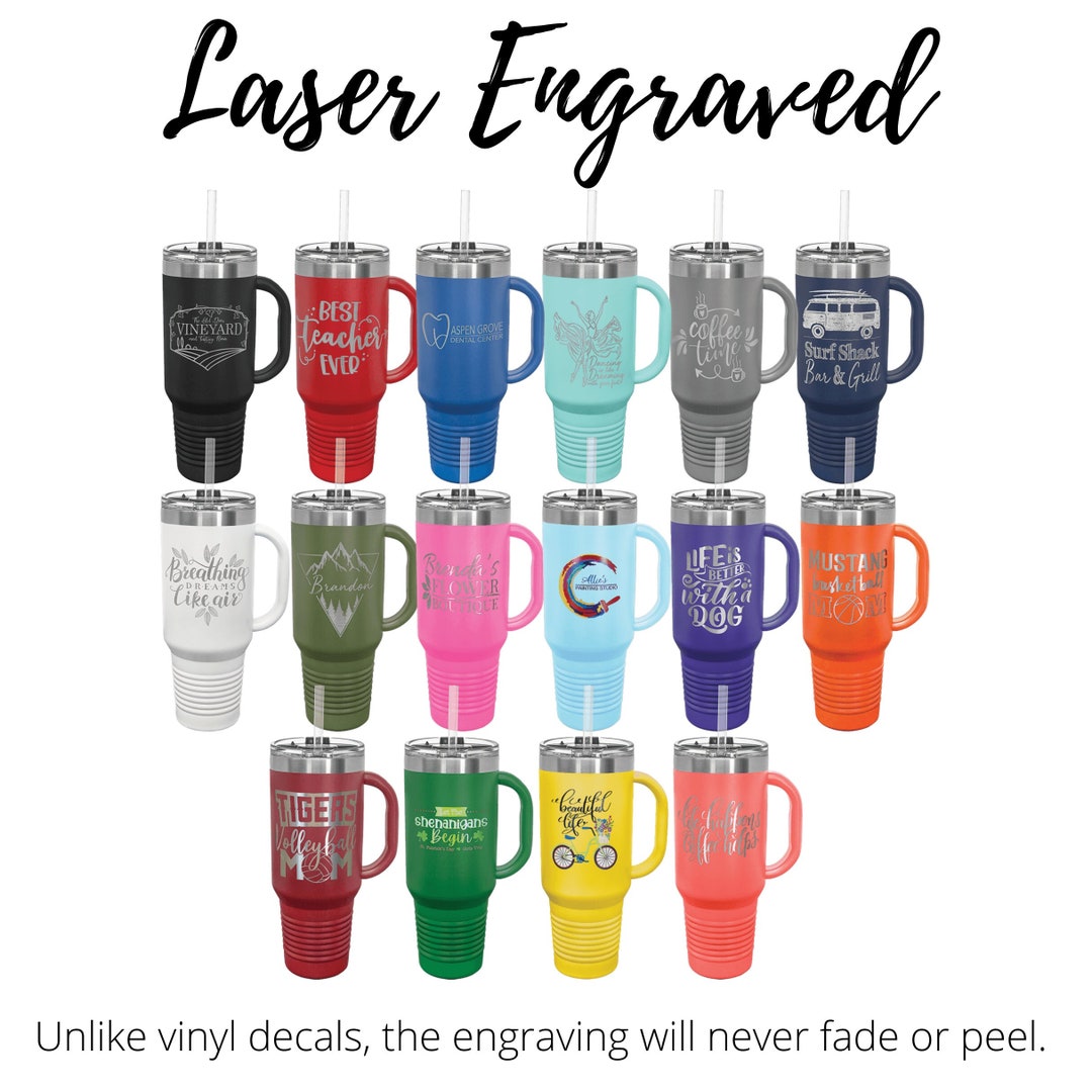 Personalized 40oz Travel Mug: Laser Engraved Stainless Steel Mug With ...