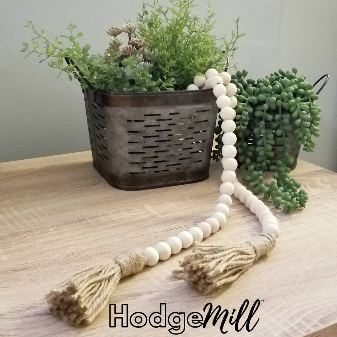 Farmhouse Wooden Bead Garland Farmhouse Decor Natural Wood - Etsy