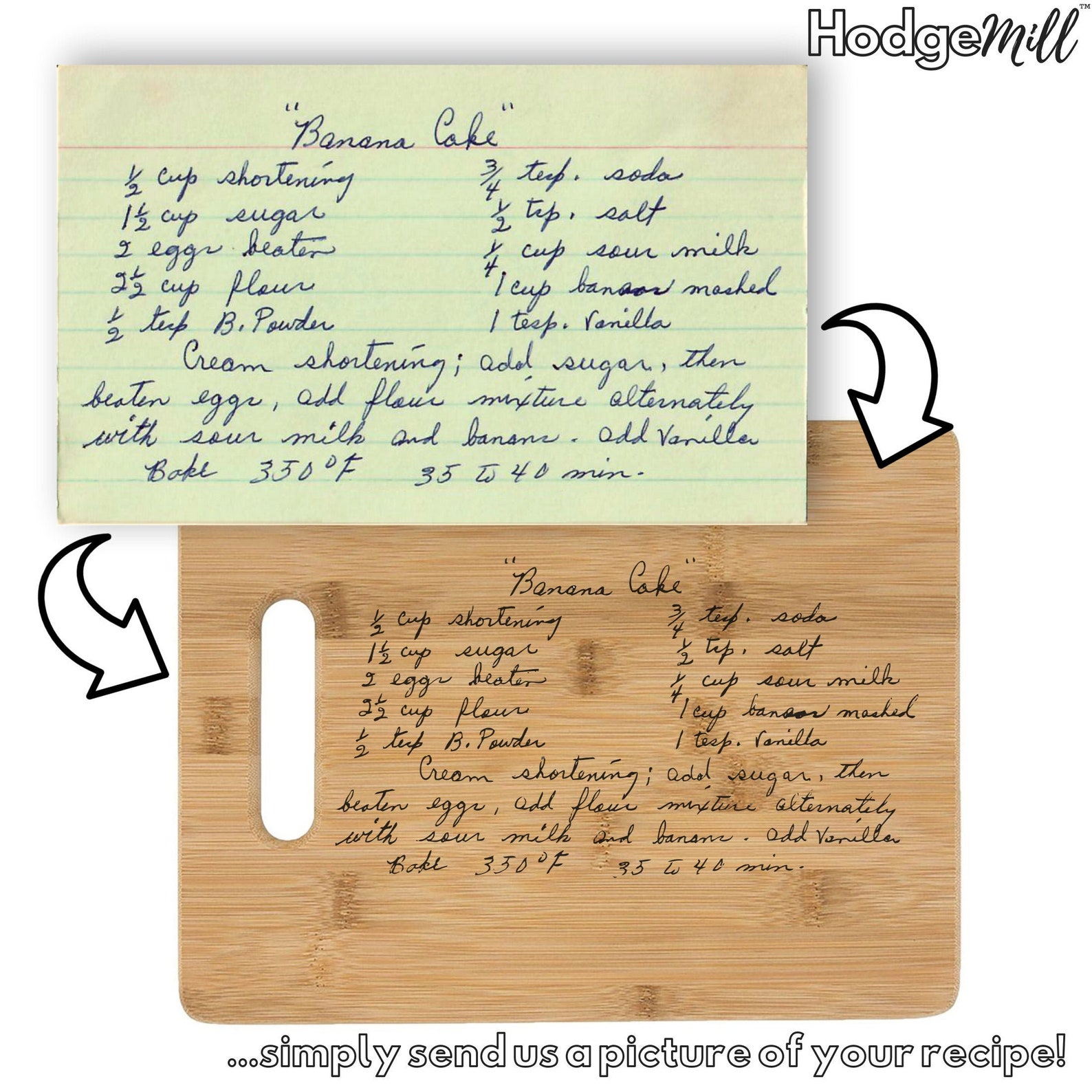 Engraved Recipe Cutting Board Family Recipe on Cutting Board Recipe ...
