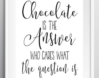 Chocolate Quote | Etsy