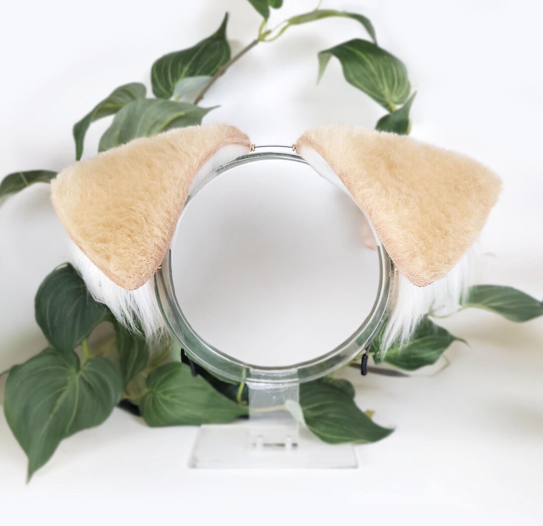 Tan Puppy Ears / Cute Faux Fur Adult Costume Cosplay Accessory ...
