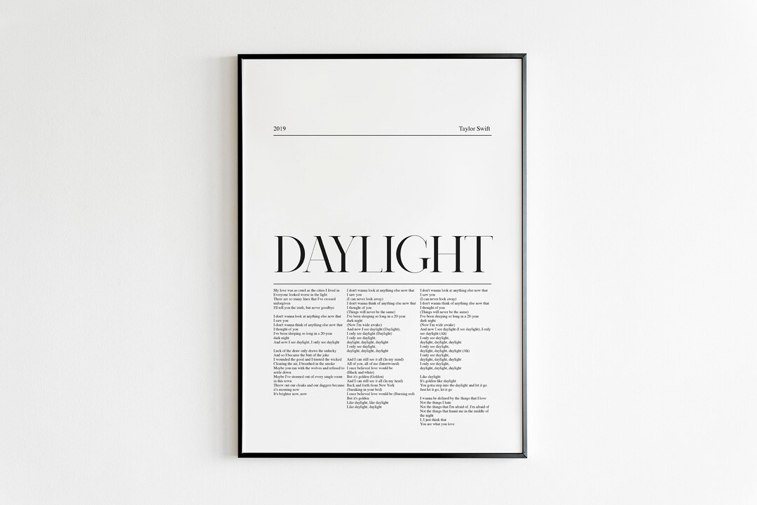DAYLIGHT Taylor Swift, Song Lyrics, Digital Download, Song Lyrics, Song ...