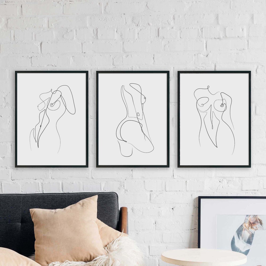 LINE ART PACKAGE Fine Line Female Body Art Print X 3 - Etsy UK