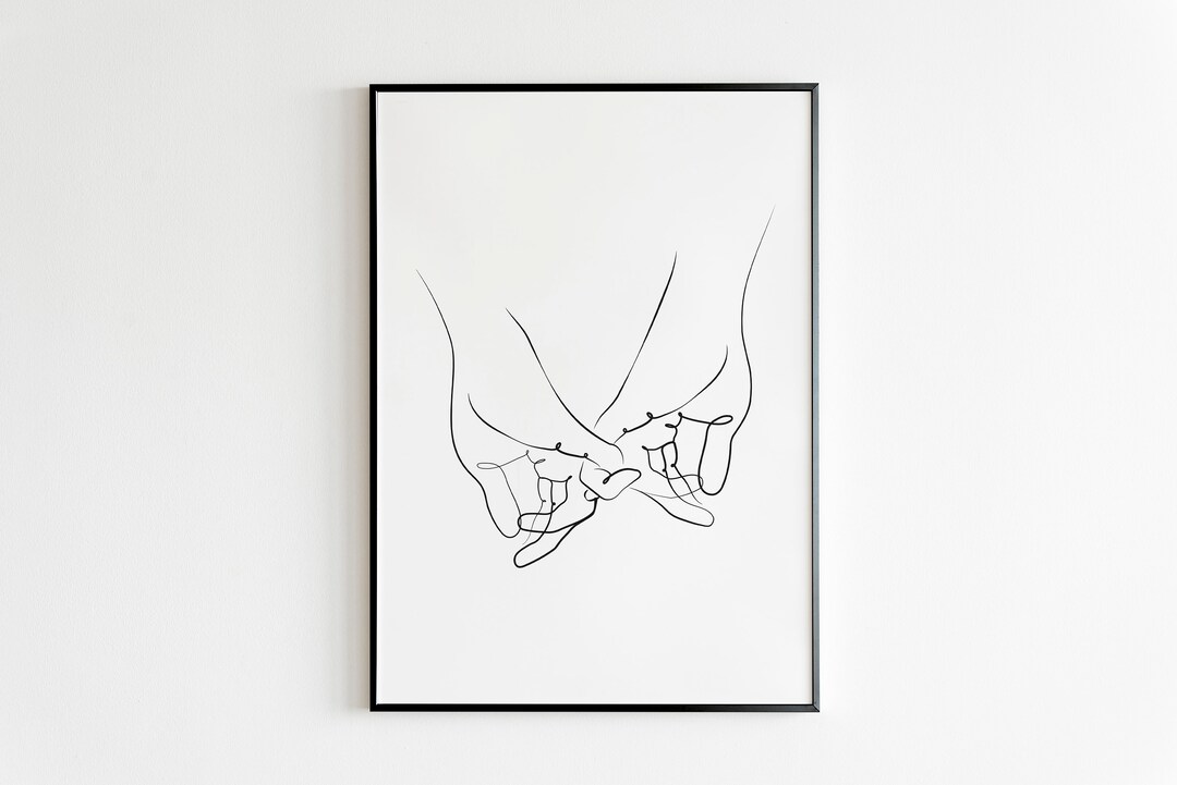 PINKY PROMISE Line Art, Hands, Personalised Art, Pinky Promise - Etsy UK