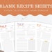 Blank Recipe Sheet Printable | Blank Recipe Page | Blank Recipe Page ...