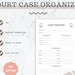 Court Case Organizer | Family Law Case Tracker | Court Case Tracker ...