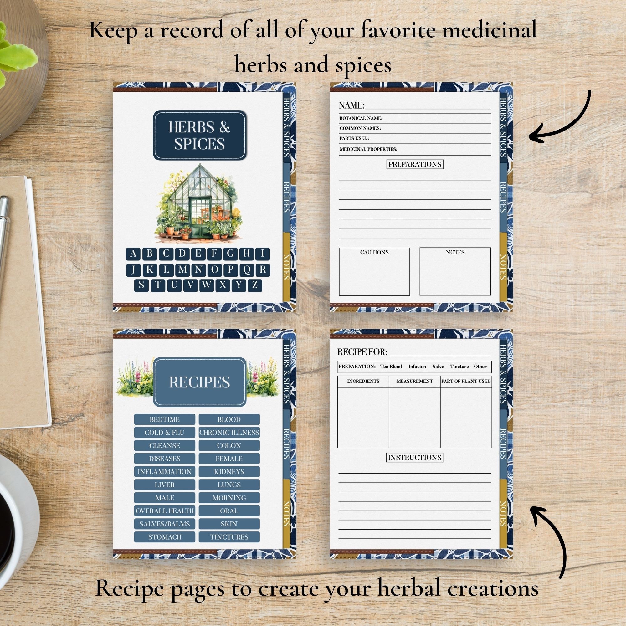 Medicinal Plants Journal Herbal Plants Book Herbs and Spices Journal ...