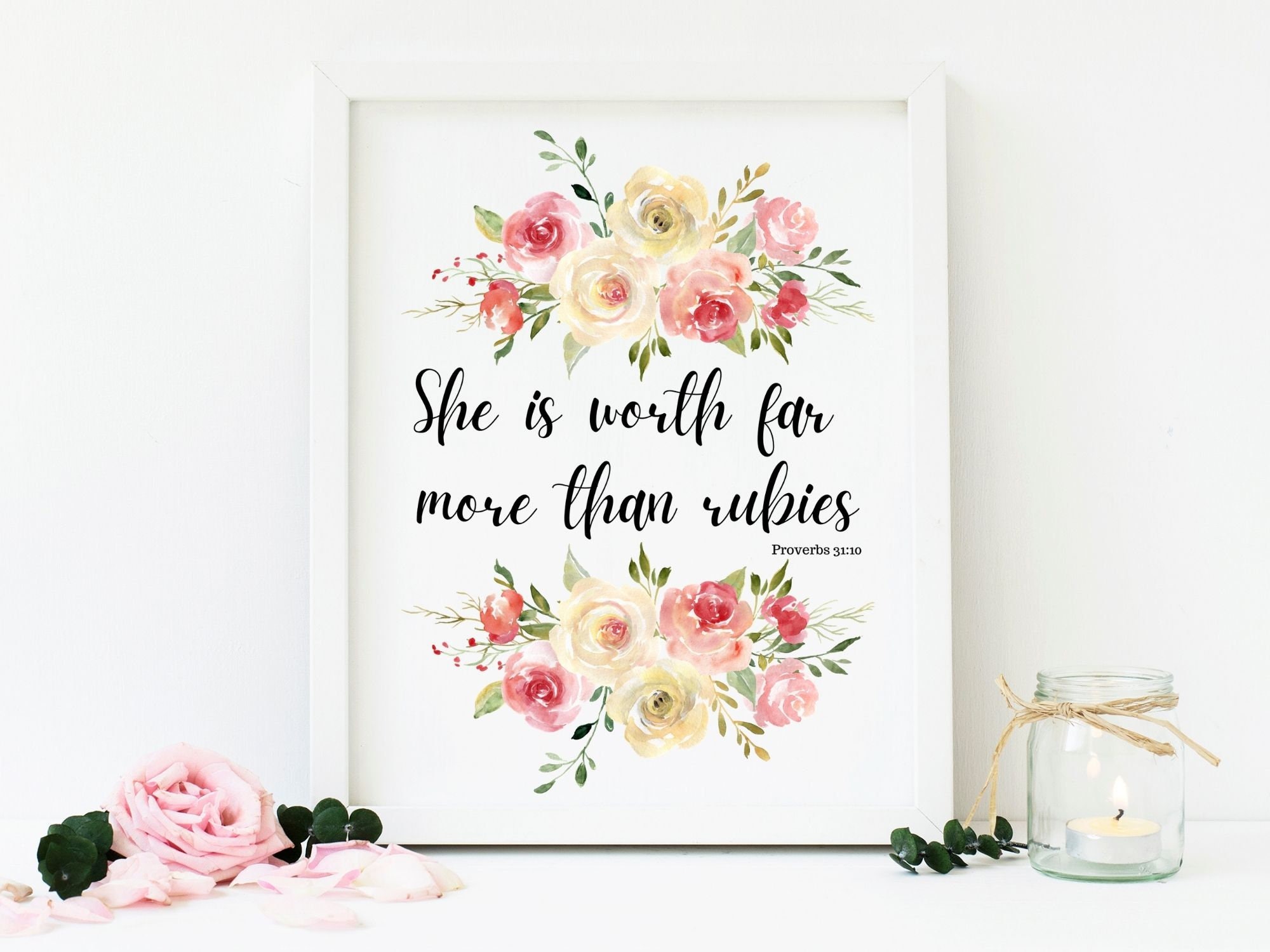 Proverbs 31:10 Bible Verse Printable Wall Art Scripture Download Verse ...
