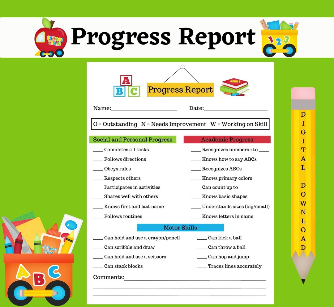 Progress Report Preschool Progress Report Daycare Progress Report Progress Report Preschool Progress Report Daycare Progress Report