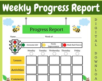 Progress Report | Preschool Progress Report | Daycare Behavior Chart ...