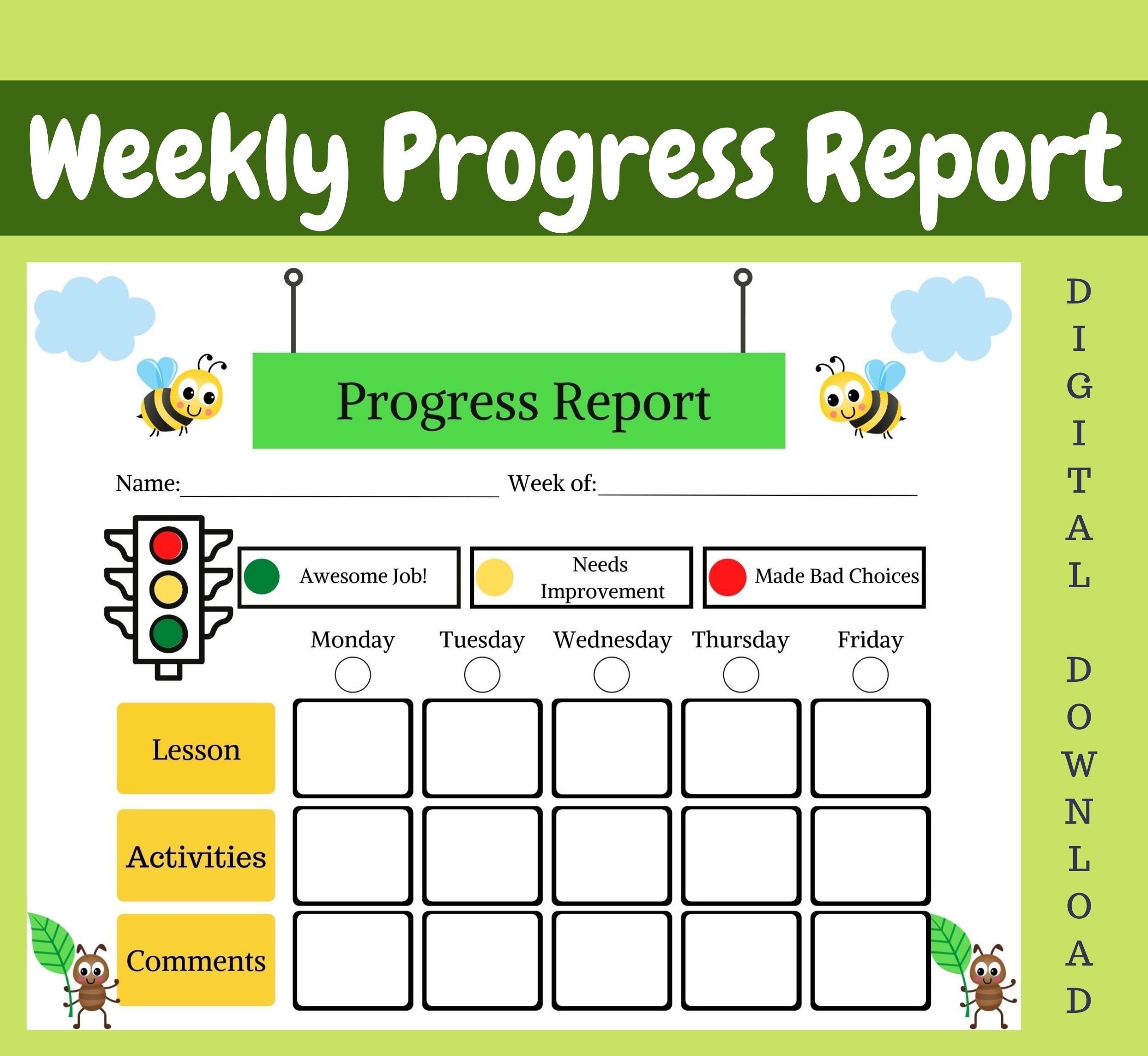 Progress Report | Preschool Progress Report | Daycare Behavior Chart ...