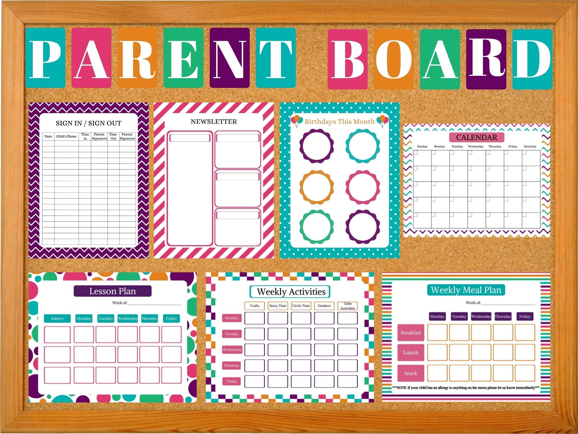 Daycare Parent Board | Preschool Parent Board | Bulletin Board Template ...