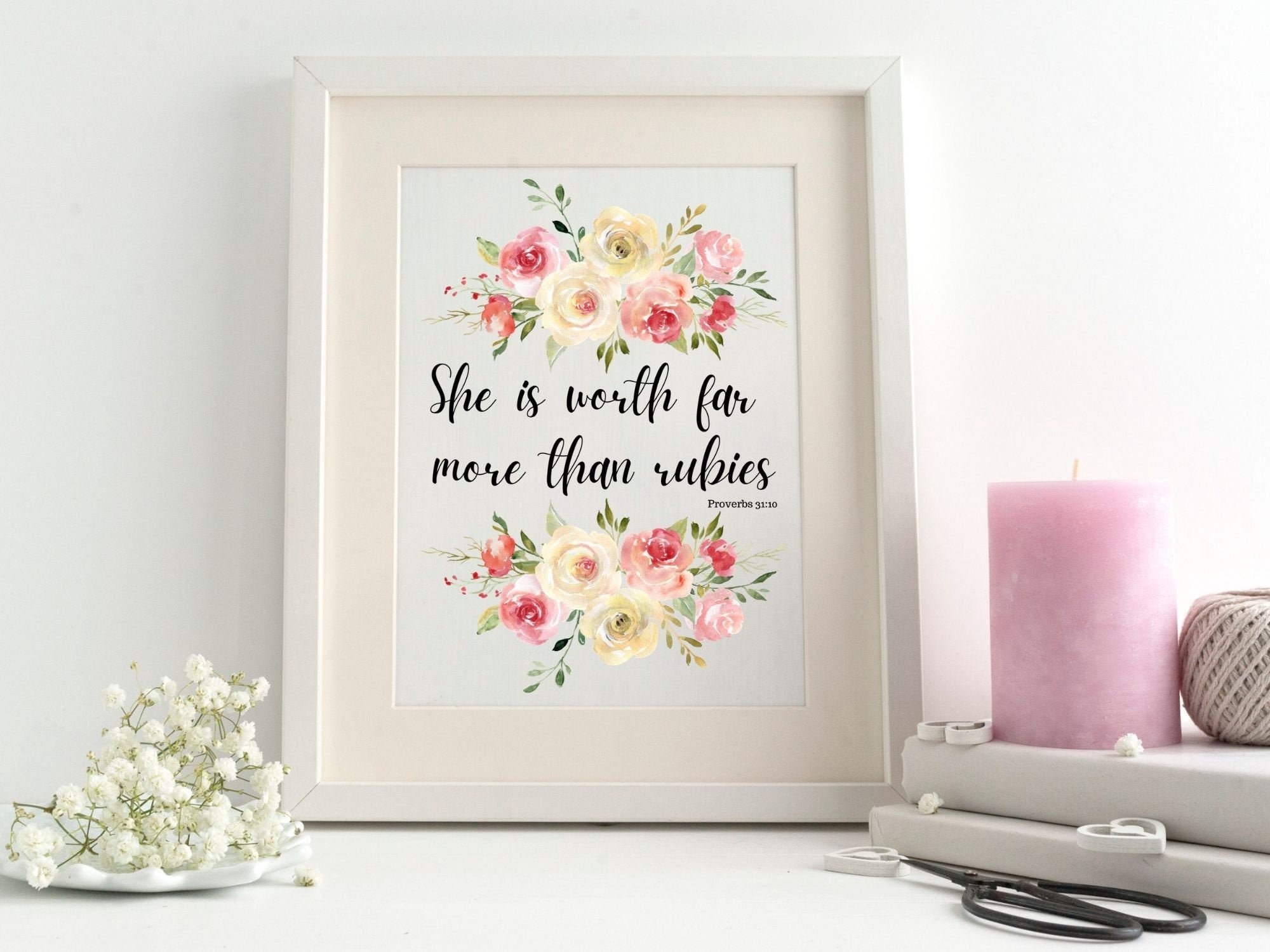 Proverbs 31:10 Bible Verse Printable Wall Art Scripture Download Verse ...