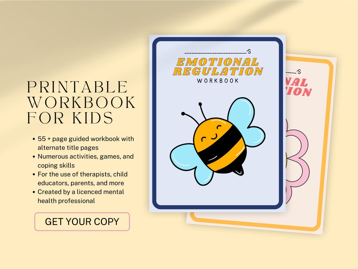 Emotional Regulation Worksheet Bundle for Kids Therapy - Digital ...