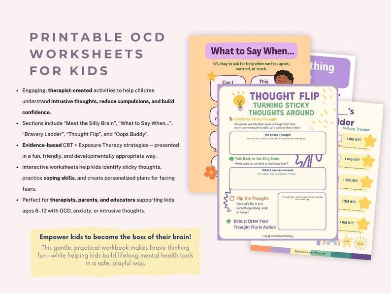 My Silly Brain Workbook | OCD Therapy Workbook for Kids | Printable ...