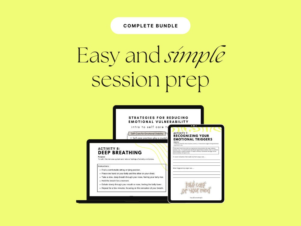 Youth + Adolescent Therapy Worksheet BUNDLE - Complete Mental Health ...