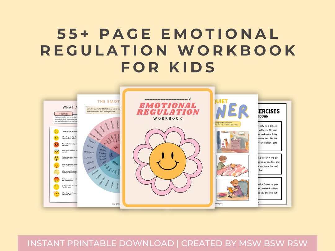 Emotional Regulation Worksheet Bundle for Kids Therapy - Digital ...