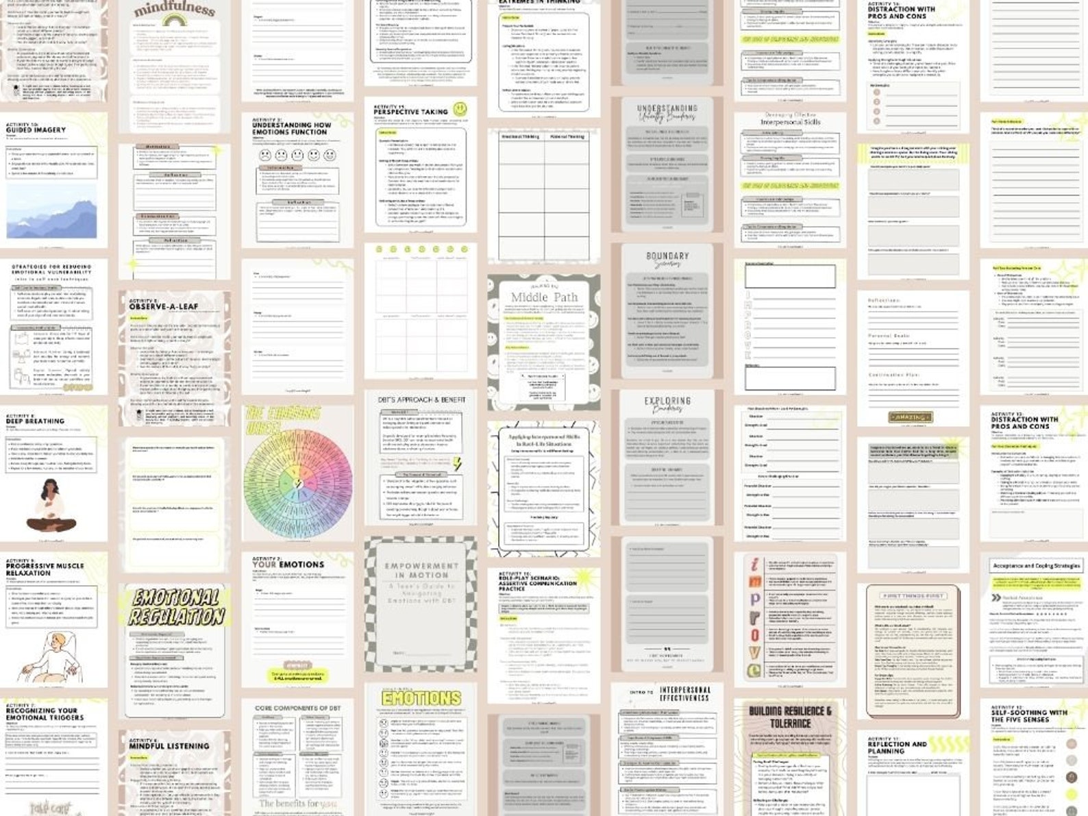 Youth Adolescent Therapy Worksheet BUNDLE Complete Mental Health Skills ...