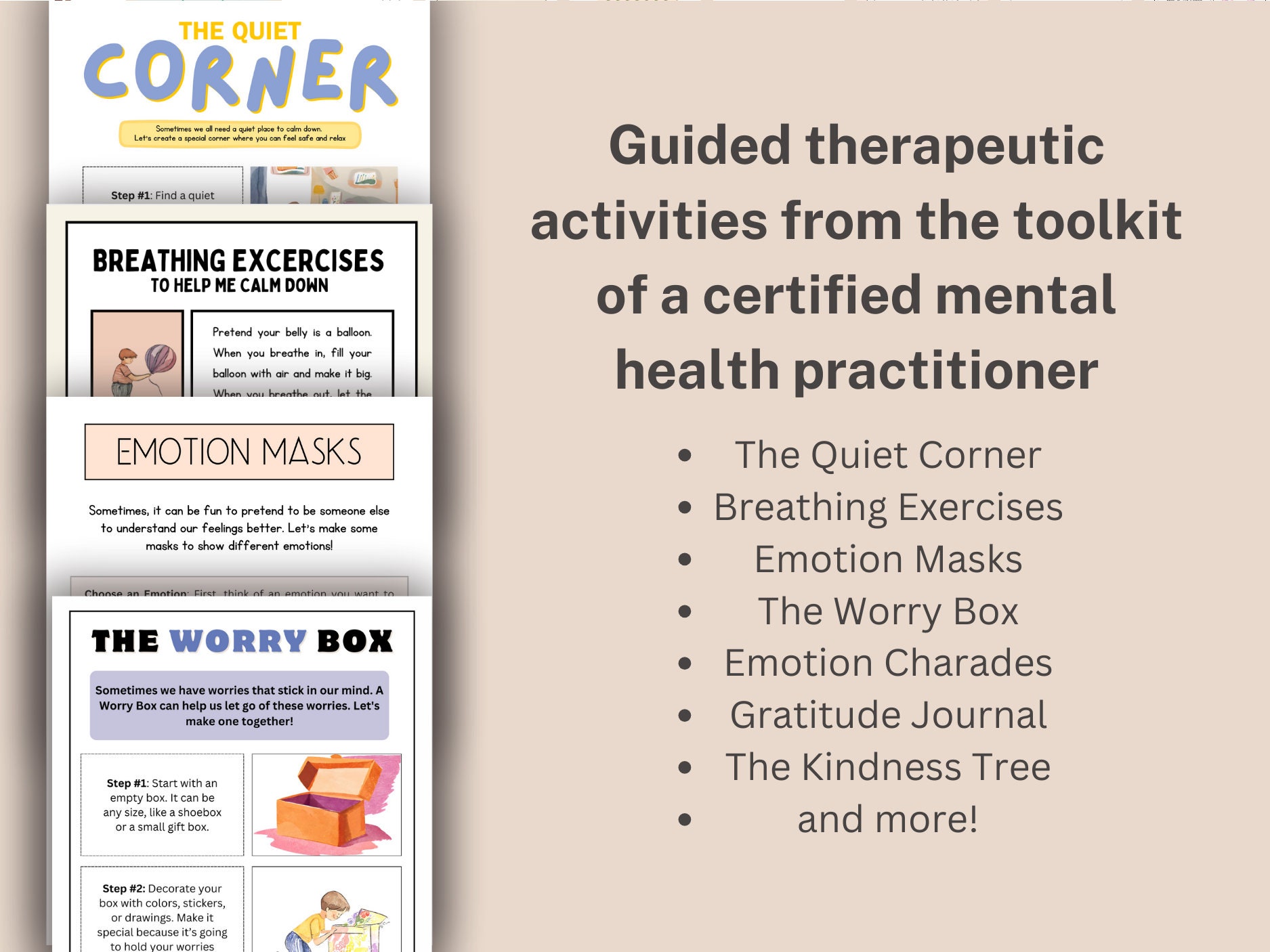 Emotional Regulation Worksheet Bundle for Kids Therapy - Digital ...