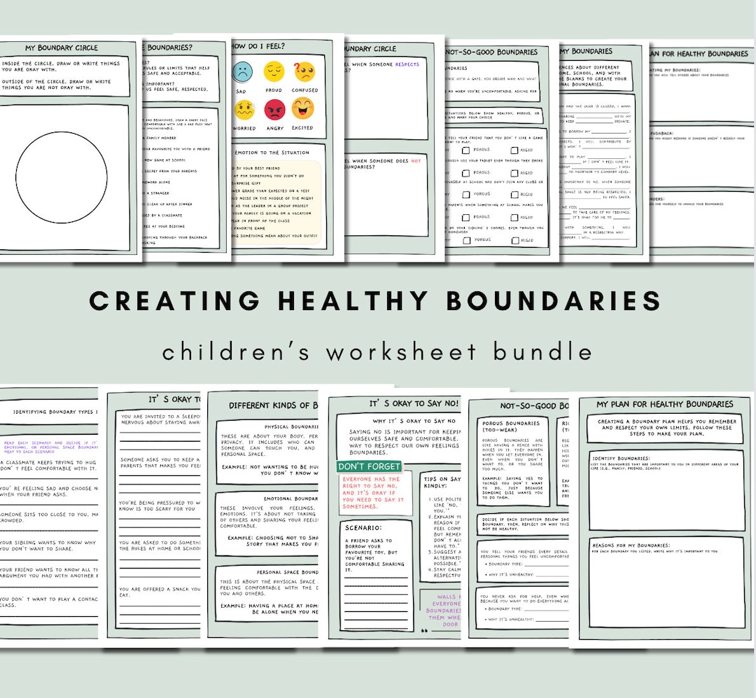 Creating Healthy Boundaries for Kids Workbook - Interactive PDF Bundle ...
