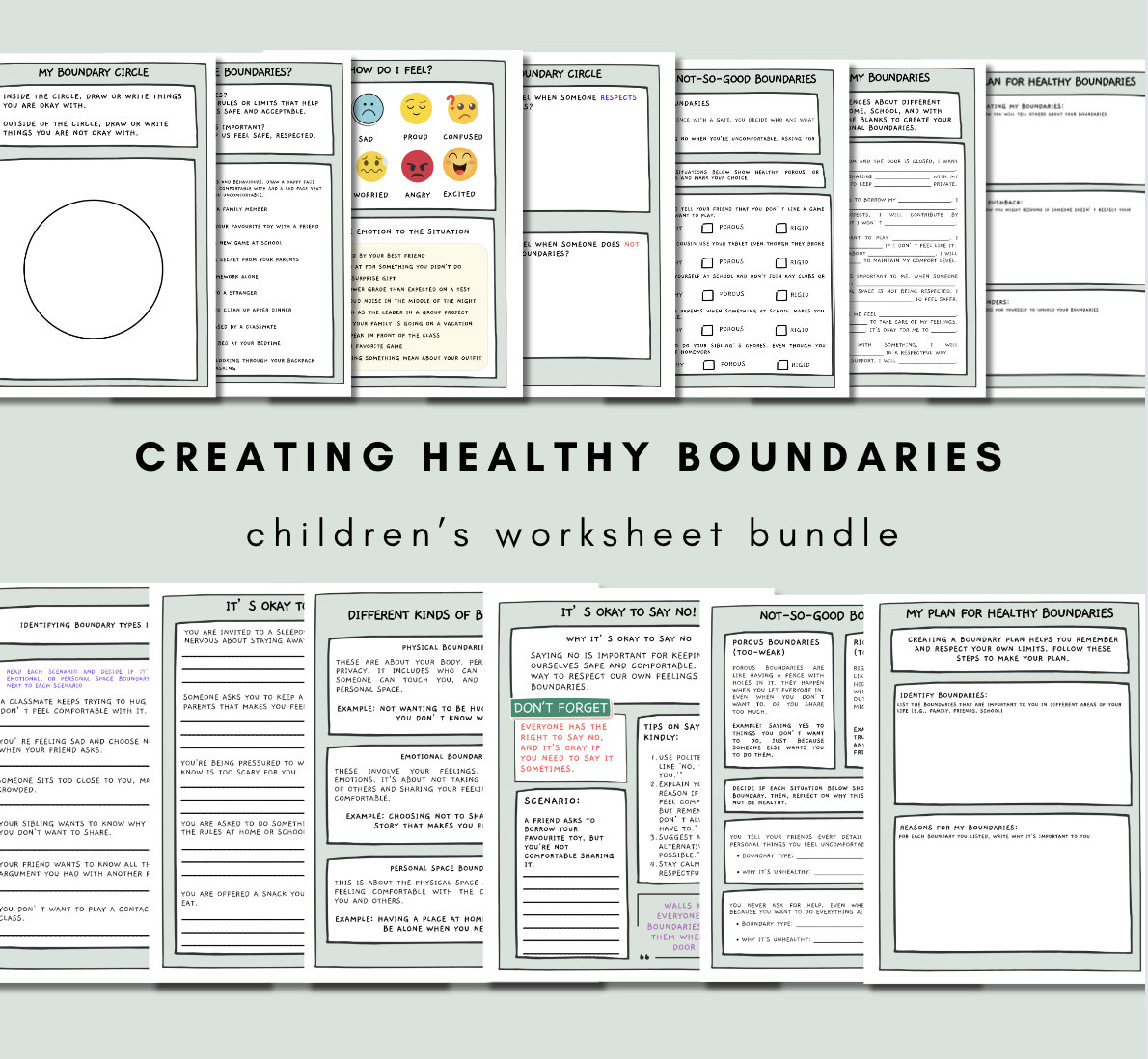 Creating Healthy Boundaries for Kids Workbook - Interactive PDF Bundle ...