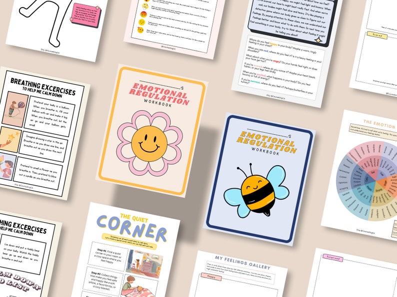 Emotional Regulation Worksheet Bundle for Kids Therapy - Digital ...