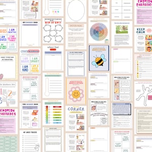 Emotional Regulation Worksheet Bundle for Kids Therapy - Digital ...
