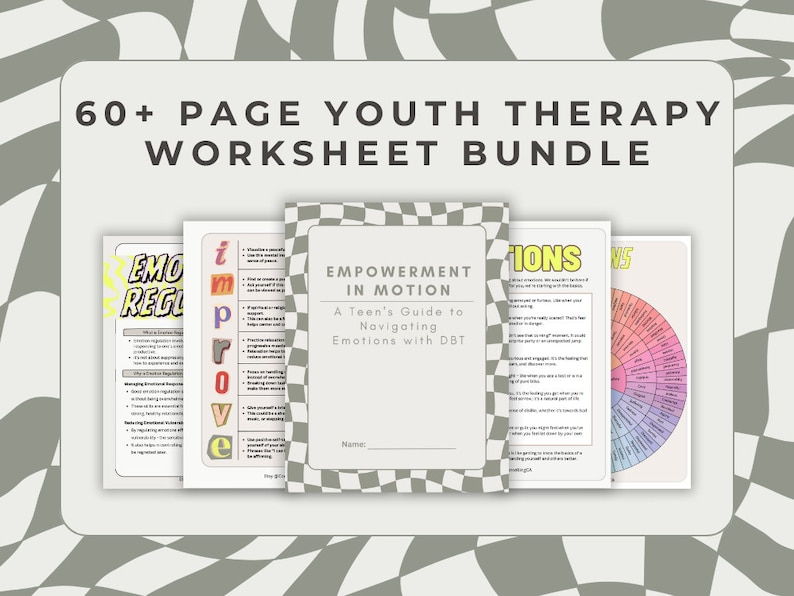 Youth + Adolescent Therapy Worksheet BUNDLE - Complete Mental Health ...