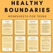 Setting Healthy Boundaries Worksheets - Printable PDF Bundle for Teens ...