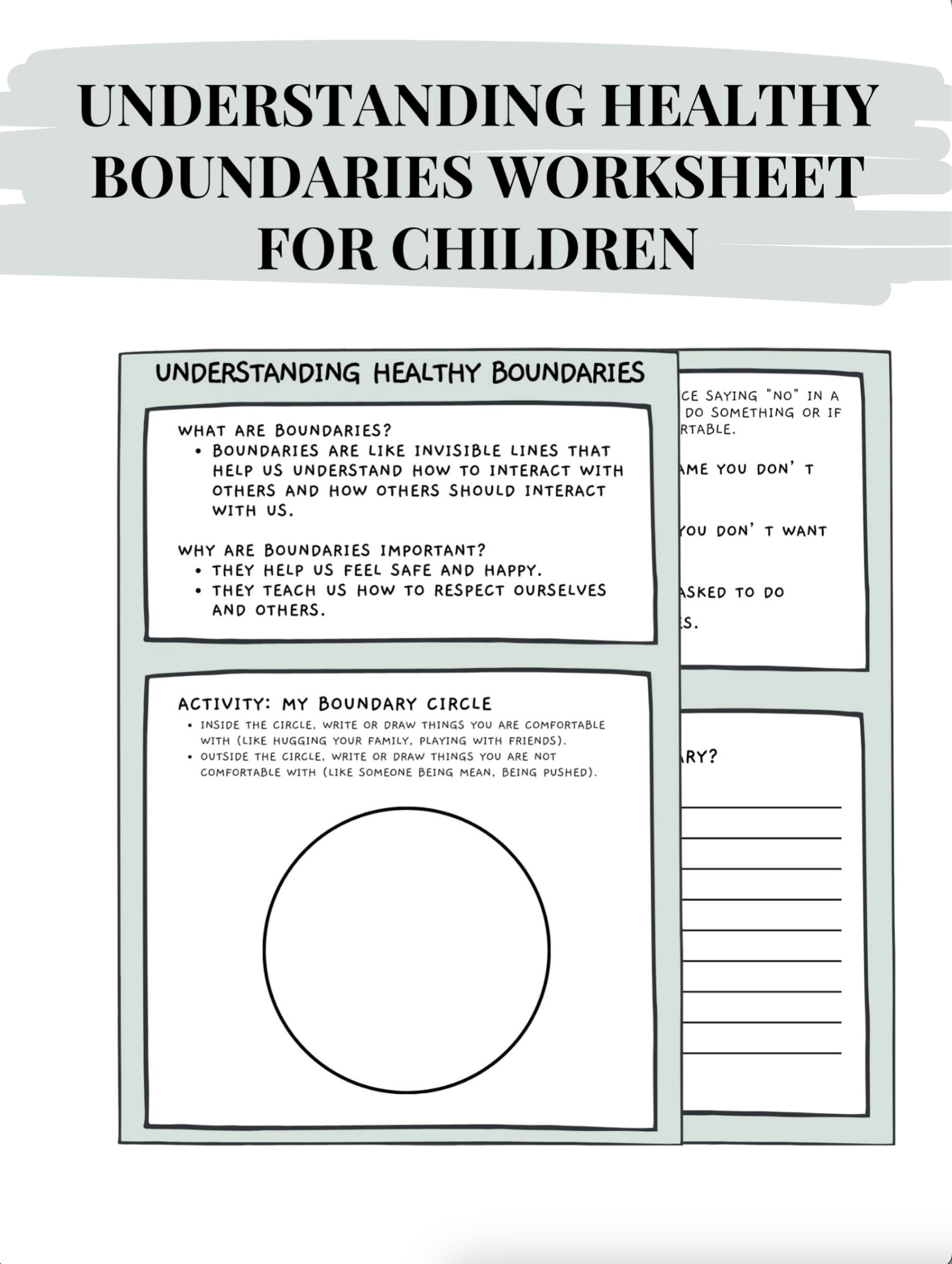 Setting Boundaries for Children: A Worksheet for Therapists - Etsy Setting Boundaries for Children: A Worksheet for Therapists - Etsy