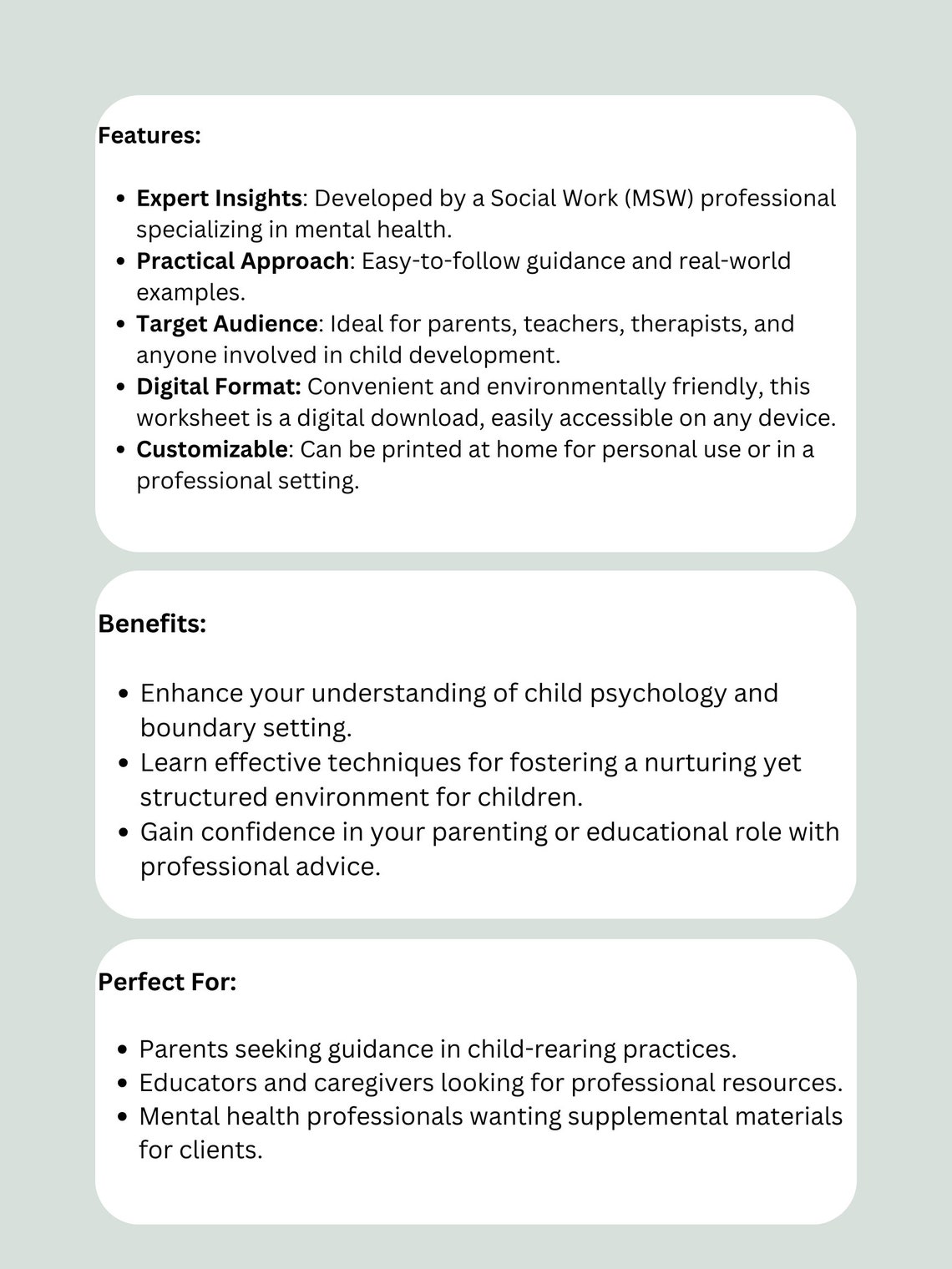 Setting Boundaries for Children: A Worksheet for Therapists - Etsy