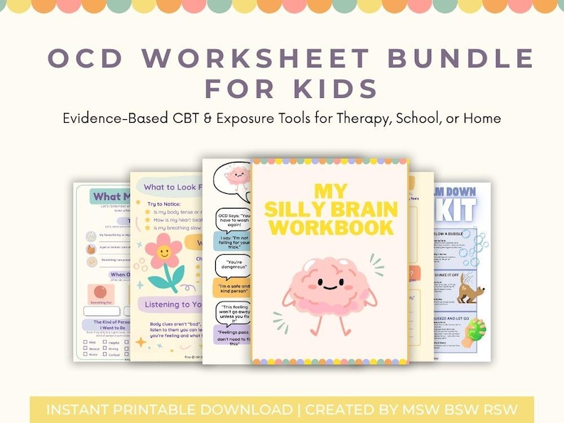 My Silly Brain Workbook | OCD Therapy Workbook for Kids | Printable ...