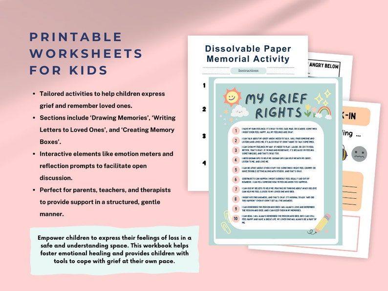 Children's Grief Worksheets - Supportive Activities for Healing ...