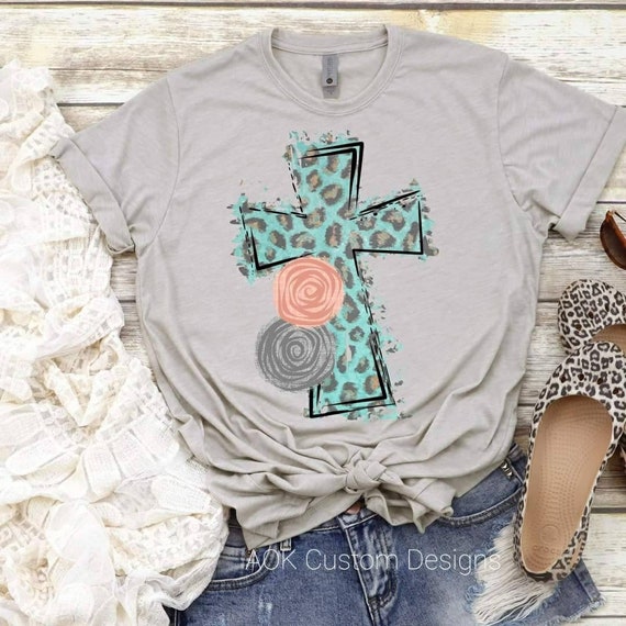 Leopard Cross Shirt Fall Shirt Religious Shirt Women Fall | Etsy
