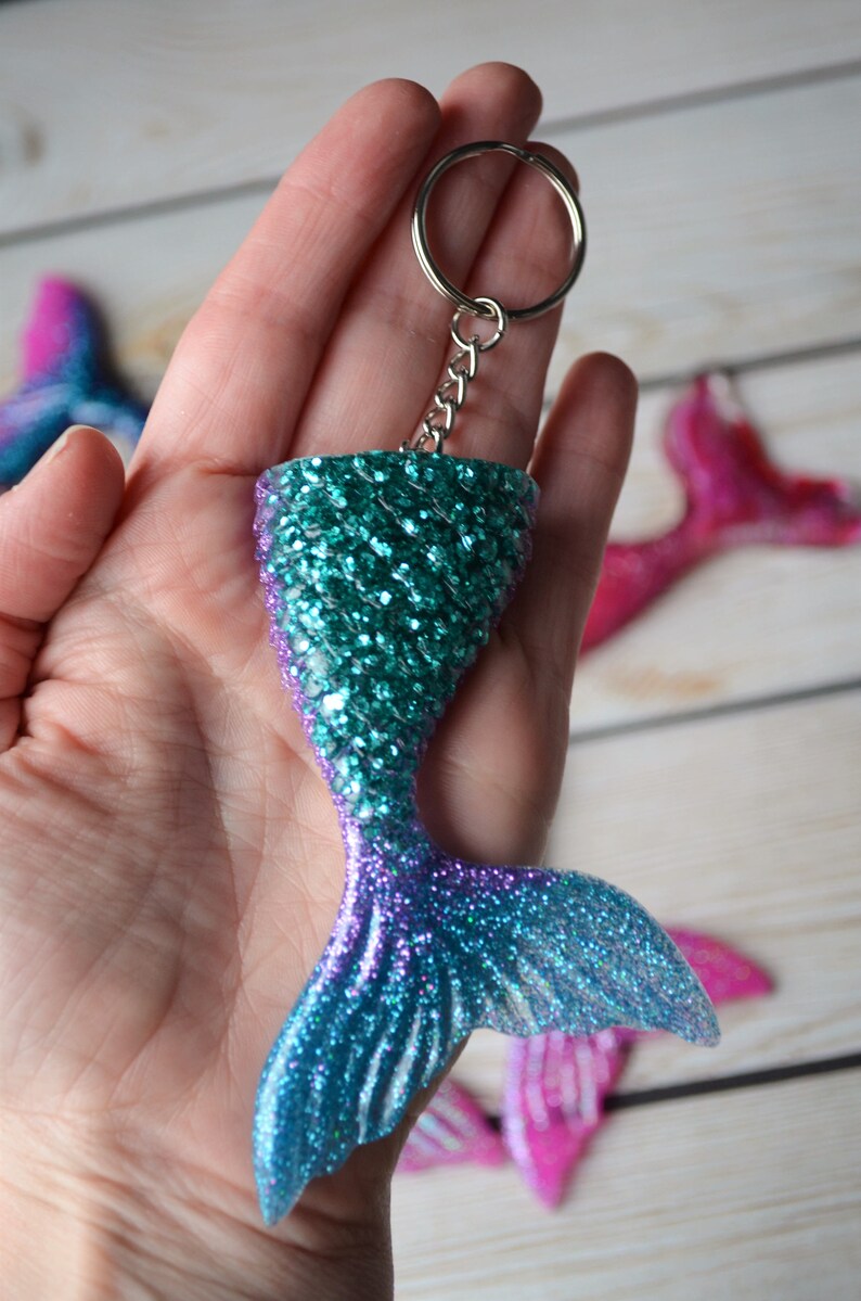 Mermaid Keychain Mermaid Tail Keychain Mermaid Party Favors | Etsy