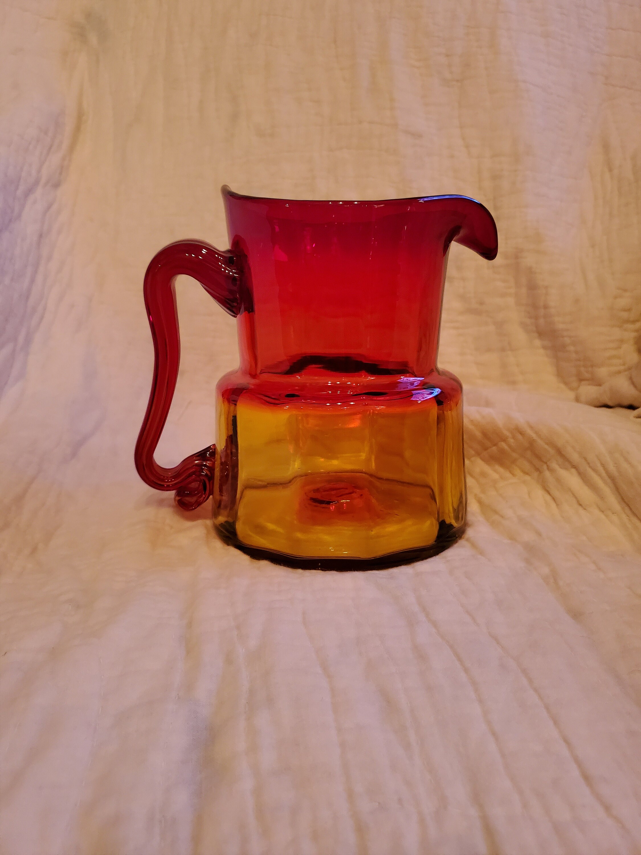 Blenko Amberina Art Glass Water Pitcher 478 - Etsy